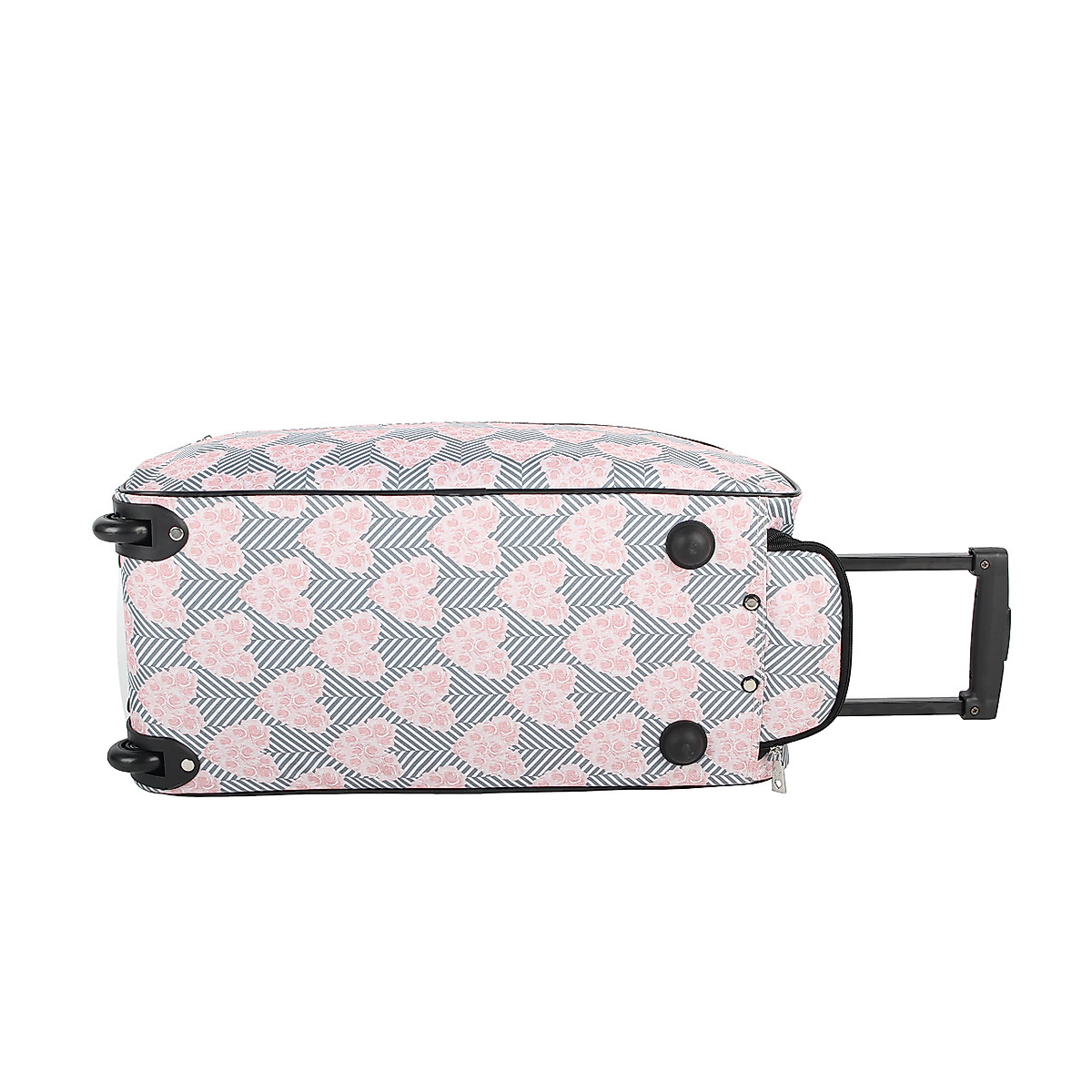 Betsey Johnson Designer Carry On Luggage Collection - Lightweight Pattern 22 Inch Duffel Bag- Weekender Overnight Business Travel Suitcase with 2- Rolling Spinner Wheels (CHEVRON HEARTS, One Size)