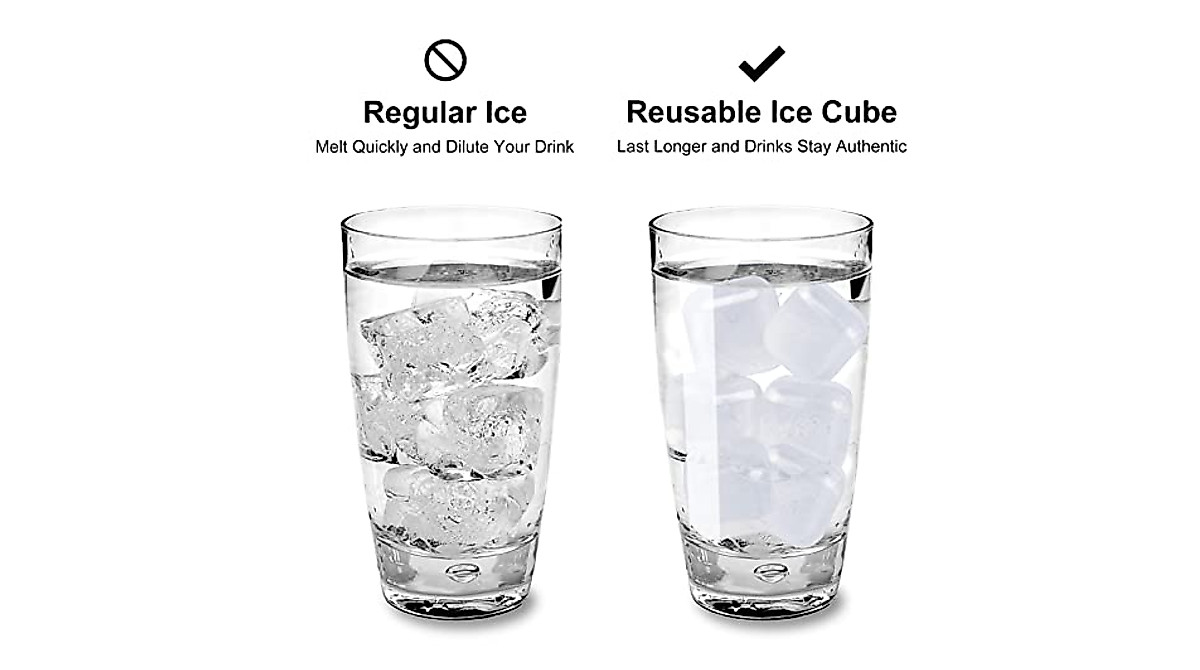 Tngan Reusable Ice Cubes - 65 Pack for Cool, Undiluted Drinks