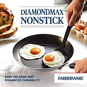 Farberware Cookstart DiamondMax Nonstick Frying Pans/Skillet Set, Dishwasher Safe, 8.25 Inch and 10 Inch, Silver