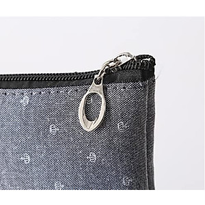 3 piece set of transparent waterproof PVC+canvascosmetic bag grey imperial crown