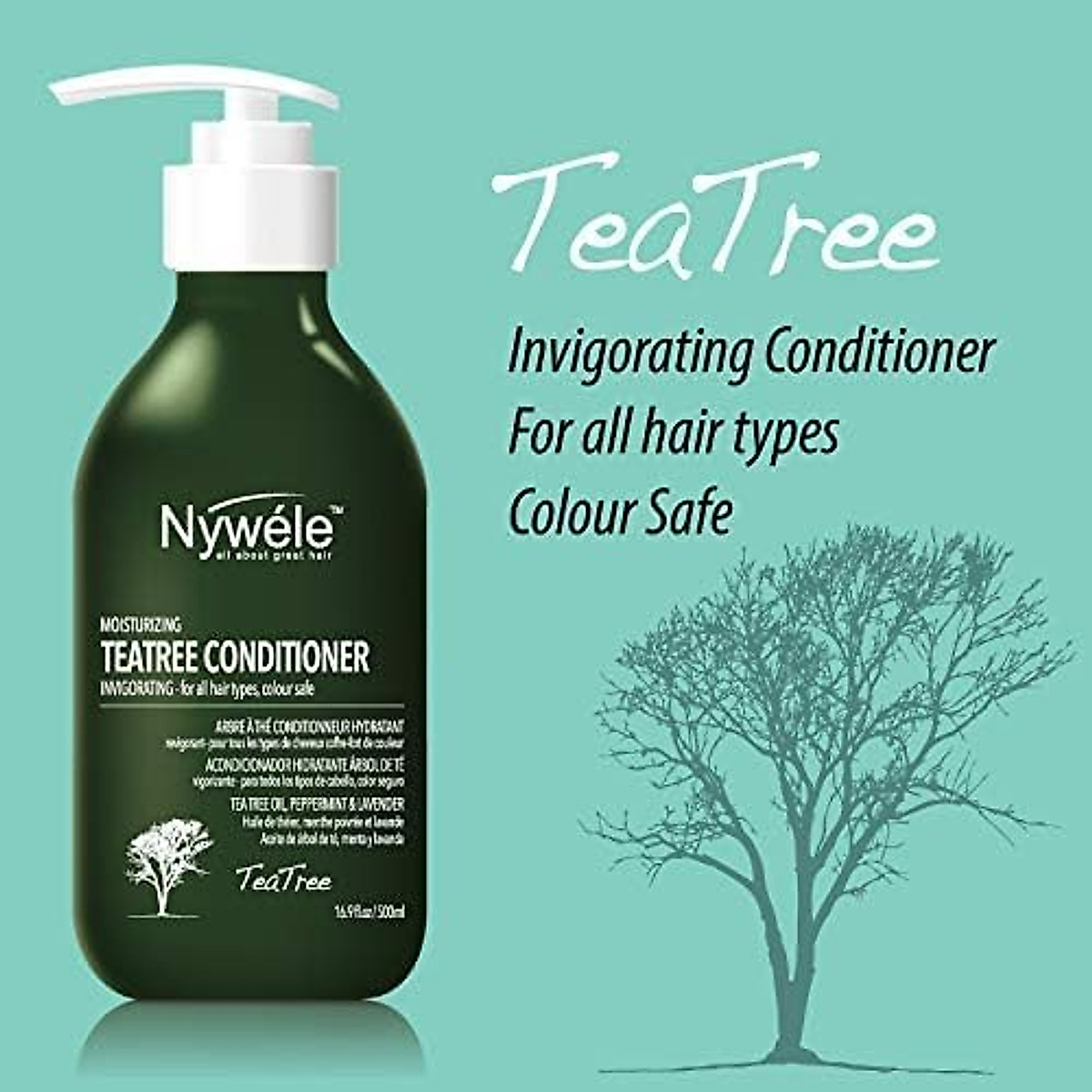 Nywele Tea Tree Mint Shampoo and Conditioner SET 16oz each (Invigorate your scalp)