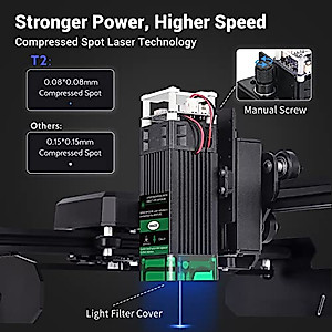 20W Portable Laser Cutter Engraver Machine, Mini Laser Engraving Cutting Machine IKLESTAR T2, 5W Optical Power DIY Laser Engraver for Wood Metal, 0.01mm Accuracy, 7.9'' x 7.9'' Woring Area