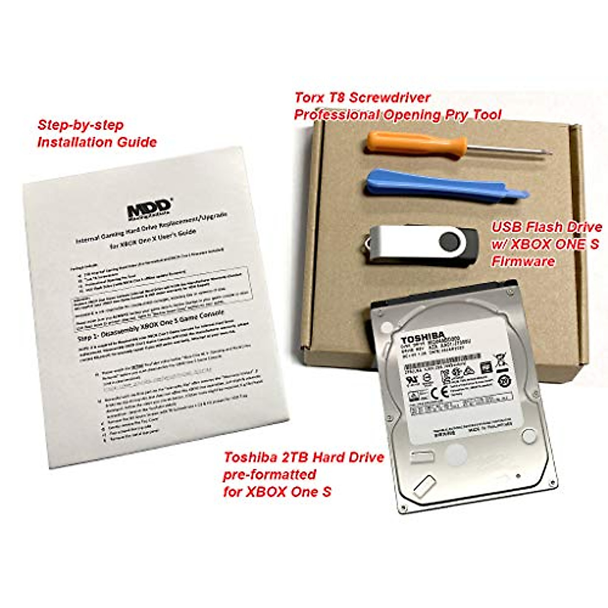 MDD MAXDIGITALDATA Gaming HDD Upgrade kit 2TB 128MB Cache SATA 6Gbps 2.5inch Internal Gaming Hard Drive (for Xbox One S HDD Upgrade/Replacement)