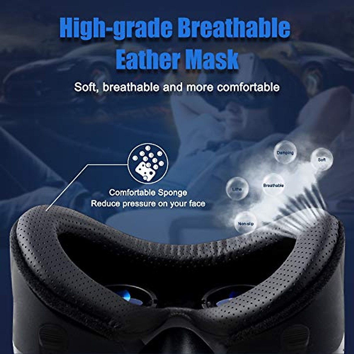 VR Headset 3D Virtual Reality Glasses Full Screen Visual Wide-Angle Soft & Comfortable-Compatible with IOS and Android