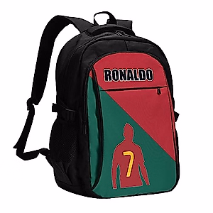 Auqizbx Football Number 7 Ronaldo Laptop Backpack Work Travel Backpack With Usb Charging Port Men Women