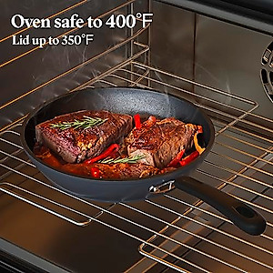 Cook N Home 2635 3 Quart/24cm Anodized Nonstick Saute Pan, 3 Quarts, Black