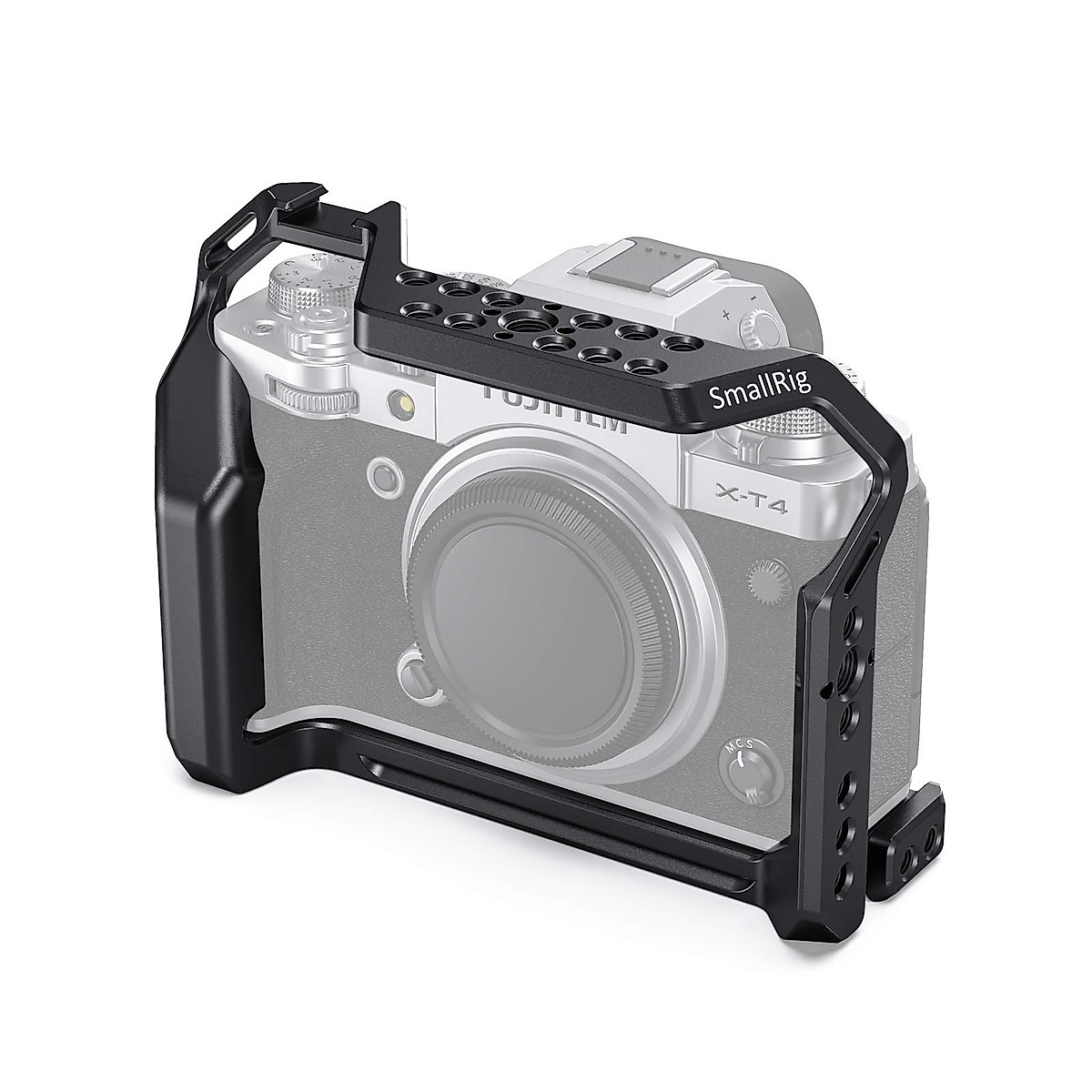 SmallRig X-T4 Camera Cage for FUJIFILM X-T4, Aluminum Alloy Cage with NATO Rail and Cold Shoe Mount for Microphone and Light CCF2808