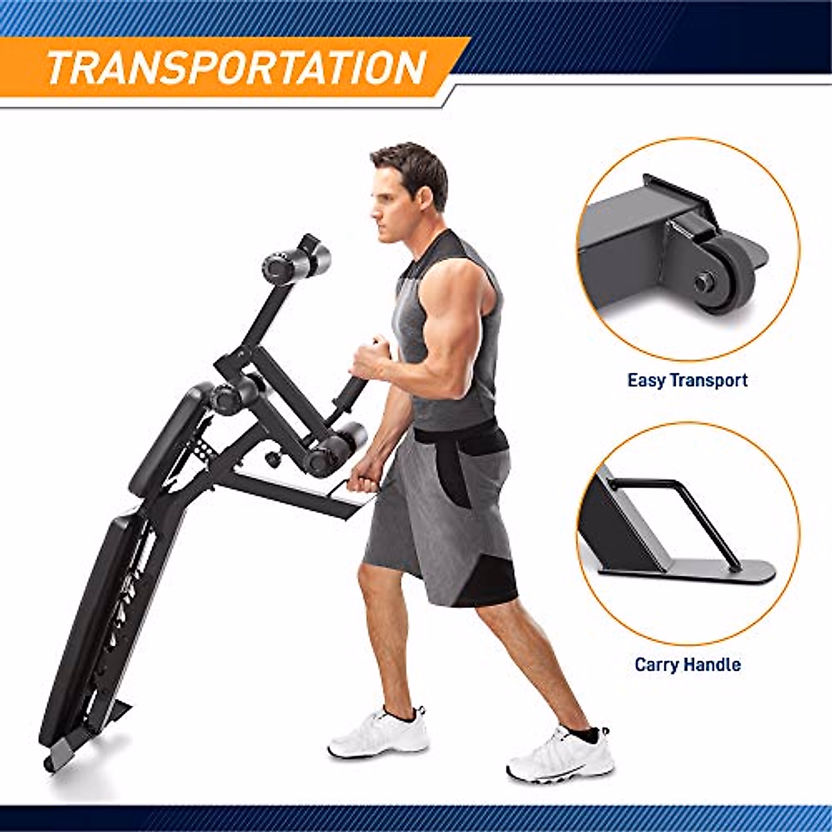 Marcy Adjustable 6 Position Utility Bench with Leg Developer and High Density Foam Padding SB-350,dark gray