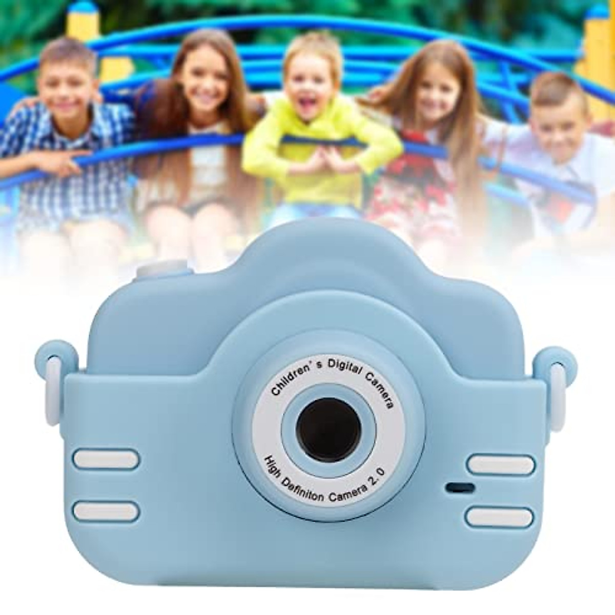 Shanrya Kids Photo Video Camera, Kids Digital Camera Multifunctional Rechargeable Cute for Gifts(Single Shot Blue)