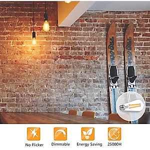 BORT ST58/ST19 Vintage LED Edison Bulbs, Warm White 2700K, Dimmable 6W Edison Light Bulbs, 60W Equivalent, 700LM, E26 Standard Base Filament LED Bulb, Clear Plastic - 12Pack