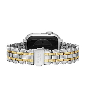 kate spade new york stainless steel band for 38/40/41mm apple watch series 1-6, color: silver/gold, silver