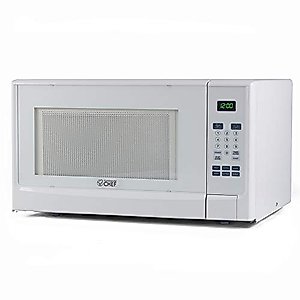 Commercial Chef CHM14110W6C Countertop Microwave Oven - 1100 Watts, Small Compact Size, 10 Power Levels, 6 Easy One Touch Presets with Popcorn Button, Removable Turntable, Child Lock - White