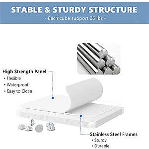 Choies DIY Portable Storage Organizer with Door,14"x18" Depth Cube Clothes Closets,12 Cubes, Portable Wardrobe Closets, Storage Cabinet,Organizer Shelving Bookshelf Toy Organizer(White)
