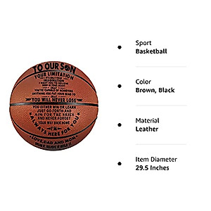 Tree Life Engraved Boys Basketball Gifts for Son - to Our Son - Your Limitation It’s Only You Imagination - from Dad and Mom Christmas Birthday Gifts Indoor/Outdoor Basketball 29“
