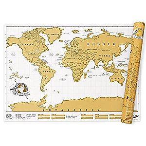 Luckies of London | Scratch Off World Map Original | Travel Map To Track Travels | World Map Wall Art For Office Decor | Scratch Art For Adults | Travel Journal Alternative | Travel Gifts | Large
