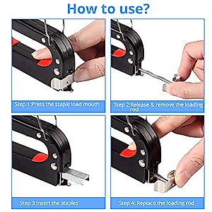 CAMWAY Staple Gun Heavy Duty,Upholstery Stapler with 4000Staples and Remover, 3 in 1 Manual Staple Gun with Portable Case,Alloy Steel Upholstery Stapler Gun for Wood,Upholstery,Fabric,DIY,Furniture
