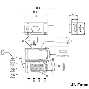 Jienk 2Pcs HDMI Solderless Male Quick Connector, Port Terminal Solderfree Breakout Connector Board with Case Accessories
