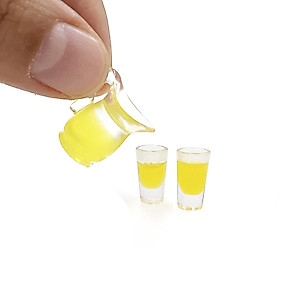 10 Set 50 Pieces Miniature Food Fits Doll Accessories Mini Drink Milk Hamburger Fries Cola Juice Plate Knife Fork Spoon Dessert Cake BBQ Milk Tea Fruit Fast Set Pretend Kitchen Play Toys Dollhouse