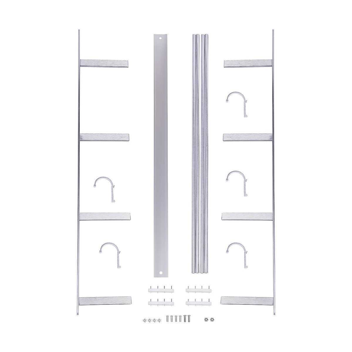 LINISHOP 1Pc Wire Spool Rack Wall Mount Thread Rack Sewing Tool Sewing Ribbon Thread Organizer Holder Sewing Spool Ribbons Roll Storage Sewing Tool w/4 Rods for Key Holder Aluminum Alloy Silver New