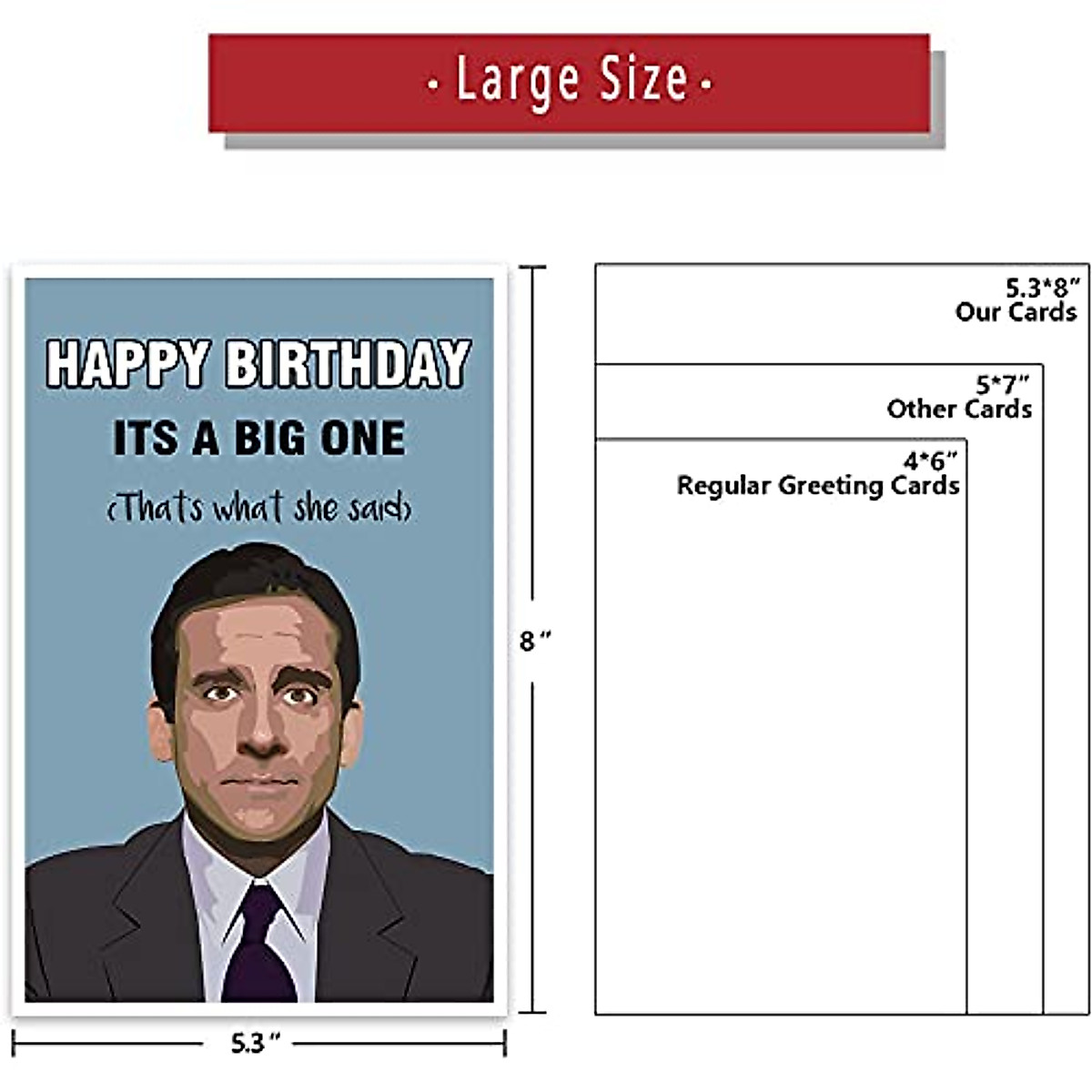 Ziwenhu Happy Birthday Card for Him, Funny Birthday Gifts for Women, Michael Scott Bday Card for Her, The Office Birthday Card for Friend