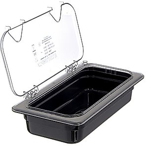 Carlisle FoodService Products 10279Z07 EZ Access Hinged Lid with Handle and Notch, Third Size, Clear