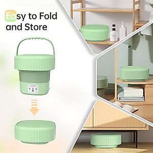 Portable Washing Machine, 6L Foldable Mini Washing Machine, Compact Travel Washing Machine for Small Items Baby Clothes Underwear Socks Towels Apartment Dorm Camping RV Travel Laundry
