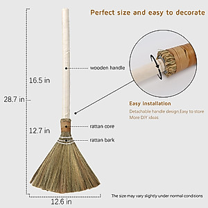 Wedding Broom for Jumping Ceremony, Jumping The Broom for Wedding, Decorative Broom DIY with Ribbons Artificial Pearl Roses