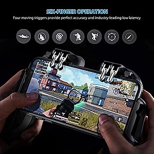 Six Finger Moible Controller Gamepad Free Fire L1 R1 Triggers PUGB Mobile Game Pad Grip Joystick For IPhone Android Phone