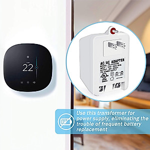 24V 830mA Thermostat and Doorbell Transformer, Wall Transformer with PTC Fuse Compatible with Nest, for Honeywell, Ecobee and Sensi Thermostat, Nest Hello and All of Doorbells