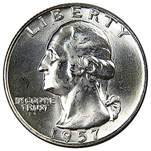 1957 D Washington Quarter BU Uncirculated Mint State 90% Silver 25c US Coin