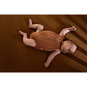 Pobibaby - Single Solid Premium Fitted Baby Crib Sheets for Standard Crib Mattress - Ultra-Soft Cotton Blend, Safe and Snug, and Stylish Solid Crib Sheet (Caramel Brown)