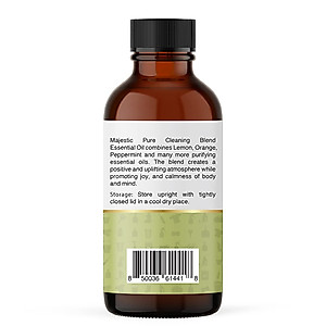 Majestic Pure Cleaning Essential Oil Blend | 100% Pure & Natural Premium Grade Oil for DIY Products, Cleaning | Blend of Lemon, Orange, Peppermint, Citronella | for Aromatherapy & Diffuser | 1oz