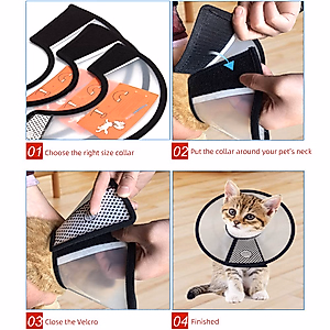 QIYADIN Plastic Pet Recovery Collars & Cones for Dogs and Cats After Surgery Adjustable Dog Neck Cone Surgical Elizabeth E-Collar Prevent Biting and Stop Licking Wound (S-Neck: 10.2-13.0 in)