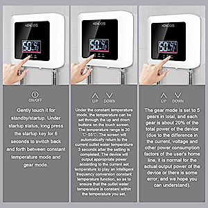 KENUOS 7500W 220V/240V Electric Tankless, Constant Temperature Instant Hot Water Heater with Remote Control Digital Display On Demand Hot Water Heater for Home Kitchen Indoor