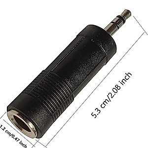 SHANFEILU 3.5mm 3 Pole Male Plug to 6.35mm Female Stereo Jack Audio Adapter 1/4 inch Female to 1/8 inch Male Headphone Microphone Converter Connector 2-Pack