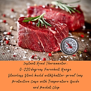 Cooking Thermometers Set, Classic Analog Meat and Instant Read Kitchen and Food Safety