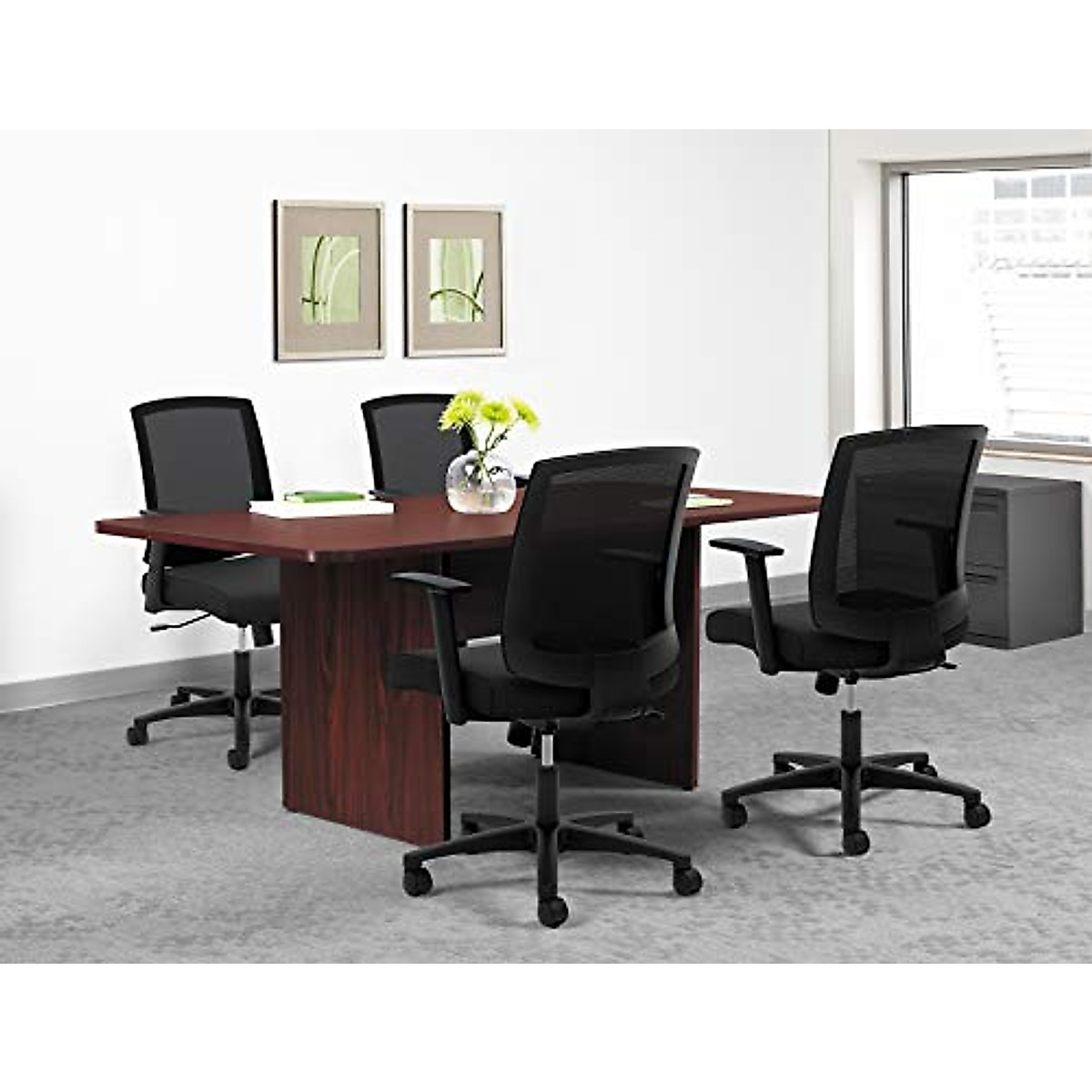 HON Torch Mesh Mid-Back Task Chair, Fixed Arms, in Black (HVL511)