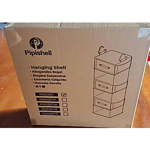 Pipishell Hanging Closet Organizer 6-Shelf, Hanging Shelves for Closet with 3 Removable Drawers & Side Pockets, Hanging Shelf Organizer for Bedroom or Garment Rack, 12'' x 12'' x 43.3'', Dark Gray