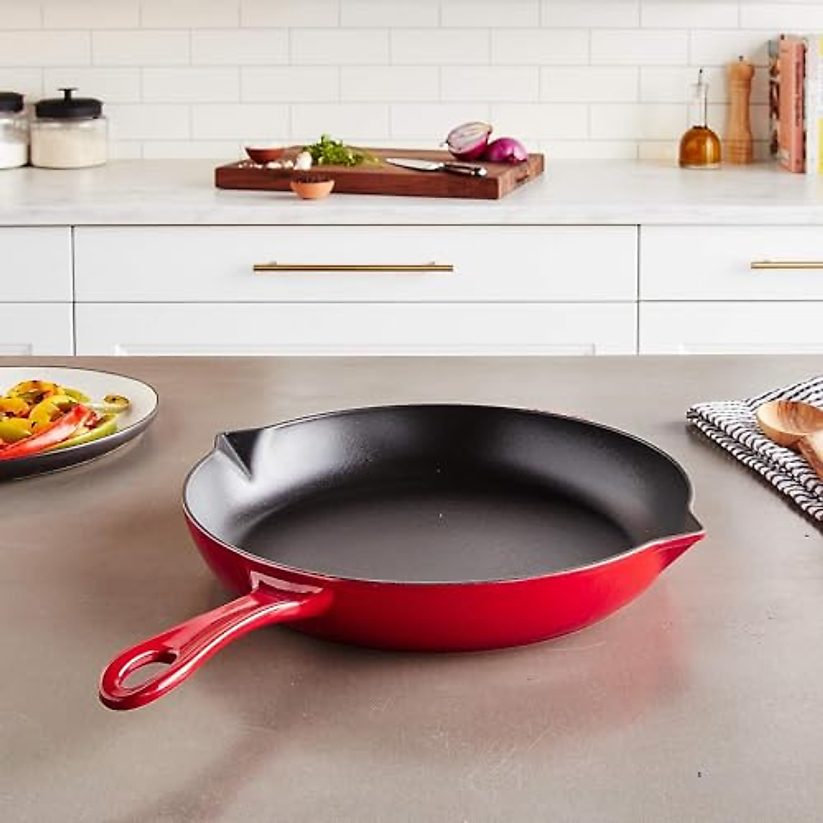 STAUB - 1223006 STAUB Cast Iron Fry Pan, 12-inch, Cherry