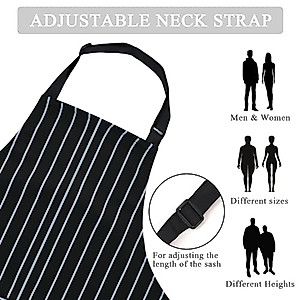 Taidven 2 Pack Apron - Unisex, Adjustable Bib Kitchen Apron, Cooking Apron, Aprons for Women with Pockets, Chef Aprons for Men