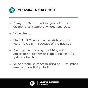 Fine Fixtures Tile-In White Soaking Bathtub, Built in tile flange Fiberglass Acrylic Material (66" x 32" x 19" Left)