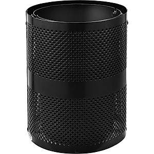 Global Industrial 36 Gallon Thermoplastic Coated Perforated Receptacle w/Dome Lid, Black