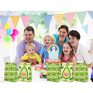 XGELUL Avocado Party Favors Candy Bags with Stickers - Avocado Goodie Gift Treat Bags - Avocado Themed Birthday Party Supplies