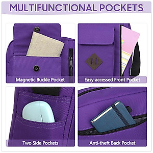 VASCHY Small Messenger Bag, Lightweight Casual Crossbody Sling Shoulder Side Bag for Women for Work/Travel/Daily Purple