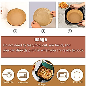 Air Fryer Parchment Paper, 50Pcs Natural Color Household Non-Stick Baking Paper 6.3 Inch Round Disposable Pad Oil Paper Oven Liners Paper, for Oven Air Fryer Baking Roasting Microwave Frying Pan