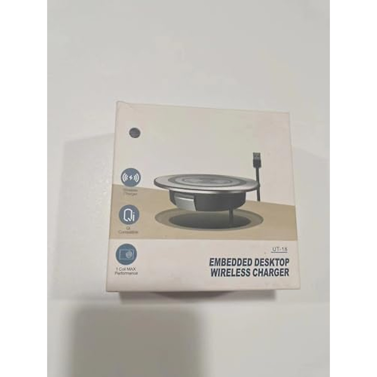 Desk Wireless Charger,JE Make IT Simple Desktop Grommet Power Wireless Charging Pad, for iPhone, Samsung, Airpods and All Phones with Wireless Charging (Black)…