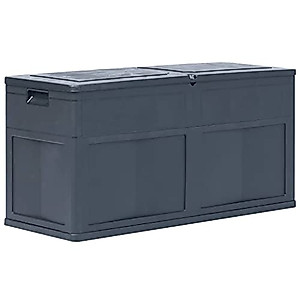 vidaXL Patio Storage Box Tool Case Deck Cushion Organizer Indoor Patio Easy to Assemble Durable Lockable Weather Resistant 84.5 gal Black Plastic