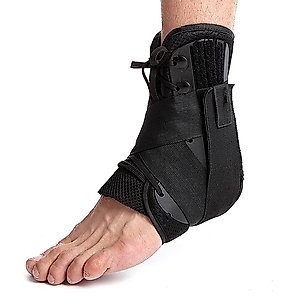 Ankle Support Brace Adjustable Ankle Wrap Strap Breathable Arch Supports Compression Foot Sleeves for Men Women Pain Relief Sports Injury Plantar Fasciitis Tendonitis Black (Color : S)