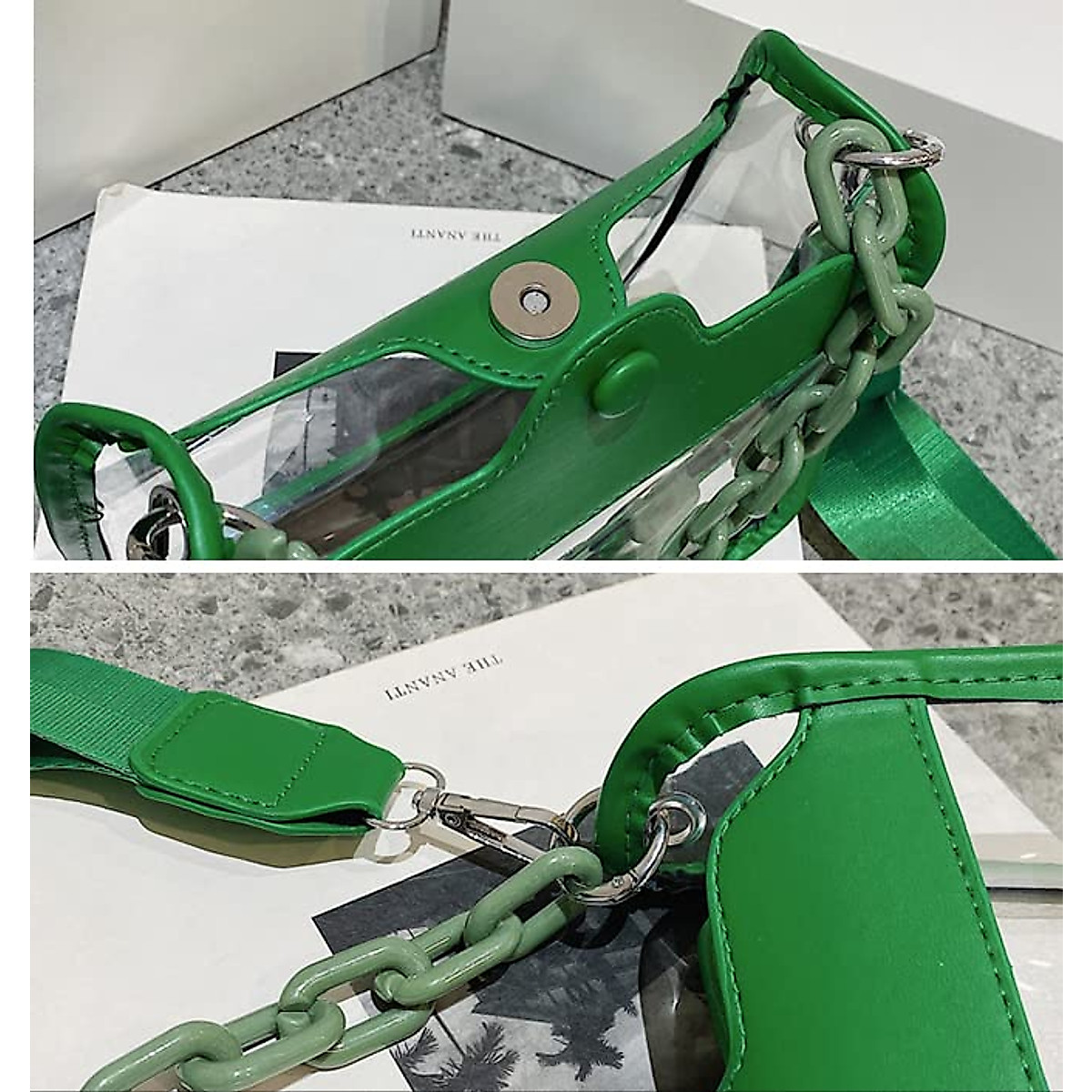 Clear Bag for Women Clear Crossbody Bag Clear Purse Stadium Approved Clear Shoulder Bag Satchel Hobo Bag Gift