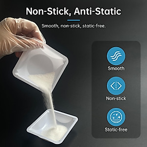 Nilef Weigh Boats Medium 125 Pack | 100 mL, 3 oz | Square Disposable Trays | Anti-Static Polystyrene Weighing Dishes for Scale, Liquids, Powders | Easy-Pour Lab Containers (Y102)